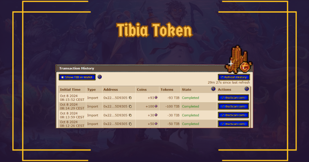 Tibia Token, una nueva opción de negociación de Tibia coins - Tibia Girls